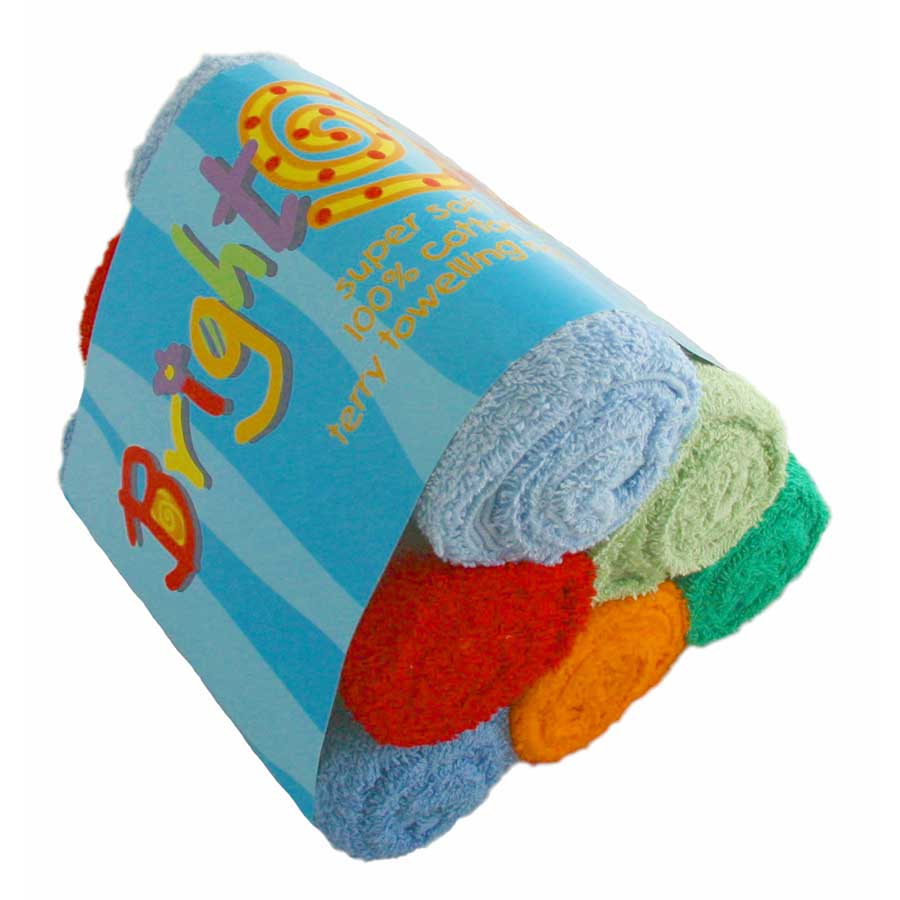 Terry Squares - Bright Bots Coloured - The Nappy Lady