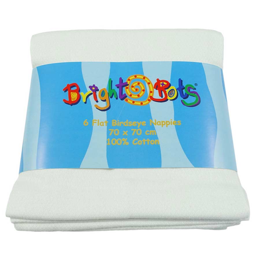 Birdseye Flat Nappies by Bright Bots - The Nappy Lady