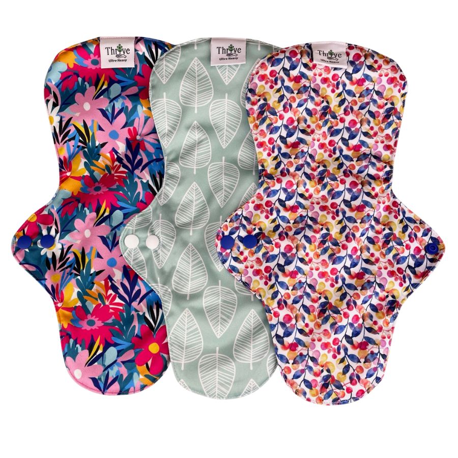 Seaweed Topped ULTRA Heavy Reusable Menstrual Pads - Nappy Lady