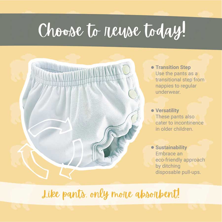 Reusable Potty Training Pants By Little Lambs - The Nappy Lady