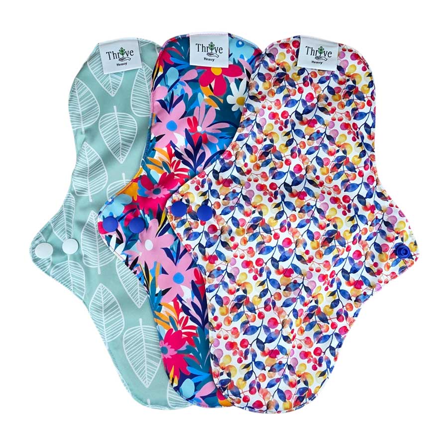 Seaweed Topped Heavy Reusable Sanitary Pad By Thrive - The Nappy Lady